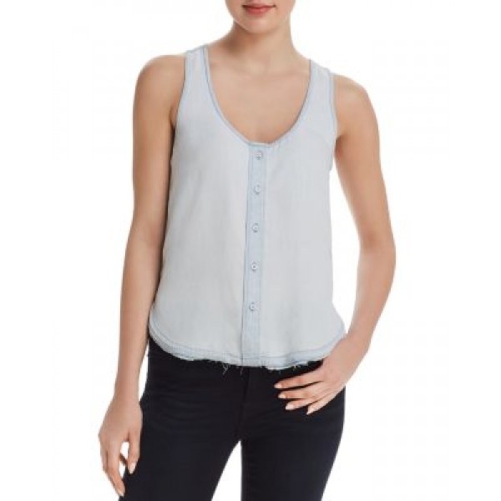 Dl 1961 Chambray Tencel Button Tank Top - Gem